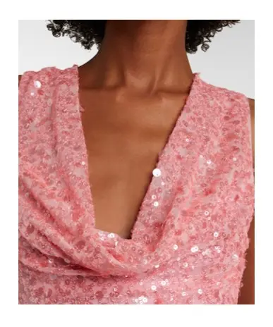 David Koma Sequined Draped Gown