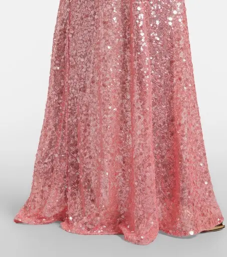 David Koma Sequined Draped Gown