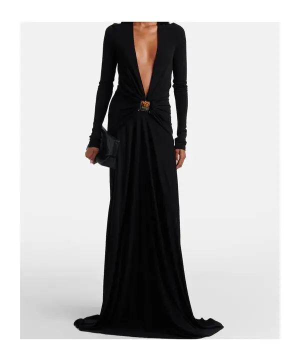 Christopher Esber Embellished Plunge Maxi Dress
