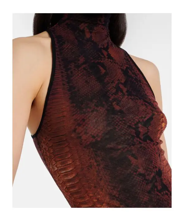 JEAN PAUL GAULTIER Snake-print Backless Dress