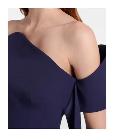 SAFIYAA LONDON Giorgia Off-shoulder Crepe Gown