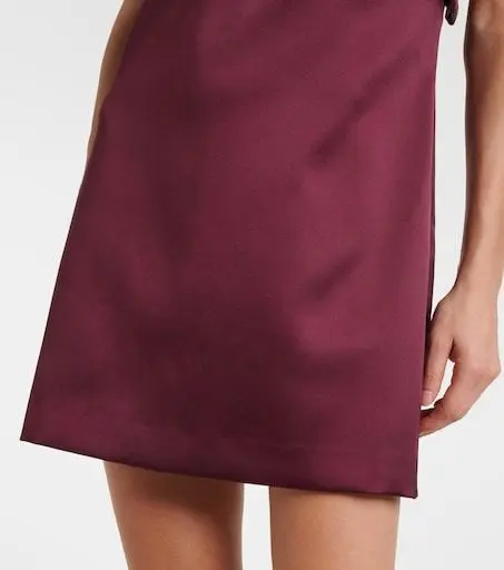 SELF-PORTRAIT Embellished Satin Mini Dress With Bow Details