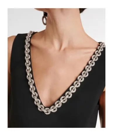 SELF-PORTRAIT Crystal-embellished Crepe Minidress