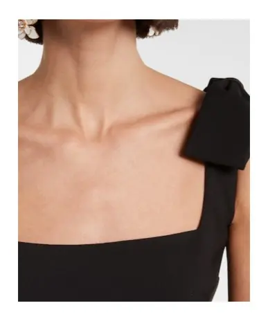 SELF-PORTRAIT Floral-applique Crepe Minidress