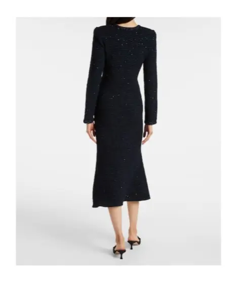 SELF-PORTRAIT Bouclé Midi Dress