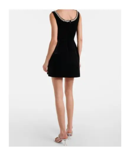 SELF-PORTRAIT Crystal-embellished Velvet Minidress