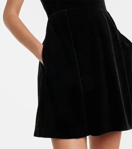 SELF-PORTRAIT Crystal-embellished Velvet Minidress