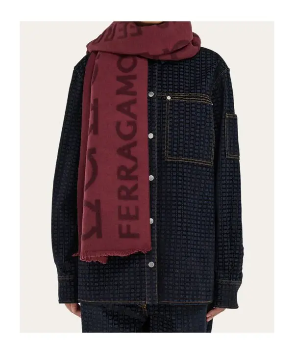 FERRAGAMO Gancini Jacquard Scarf