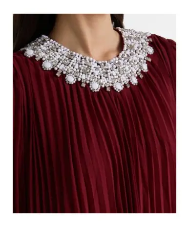 SELF-PORTRAIT Embellished Feather-trimmed Chiffon Maxi Dress