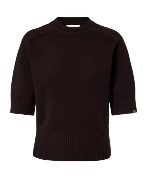 Extreme Cashmere Short-sleeved Knit Top