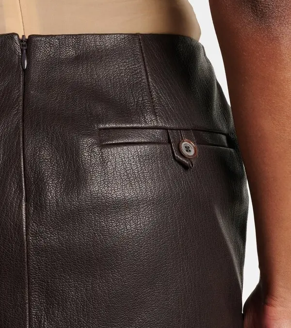 Magda Butrym Floral-appliqué Leather Miniskirt