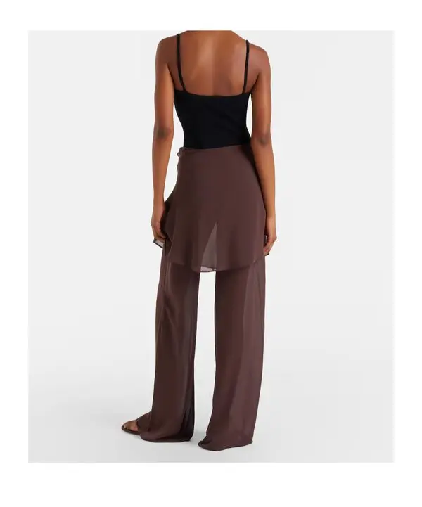 Christopher Esber Sheer Silk Wide-leg Pants