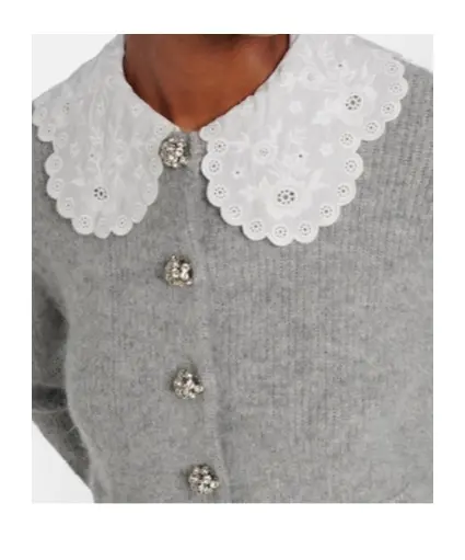 SELF-PORTRAIT Embellished Lace-trimmed Cardigan