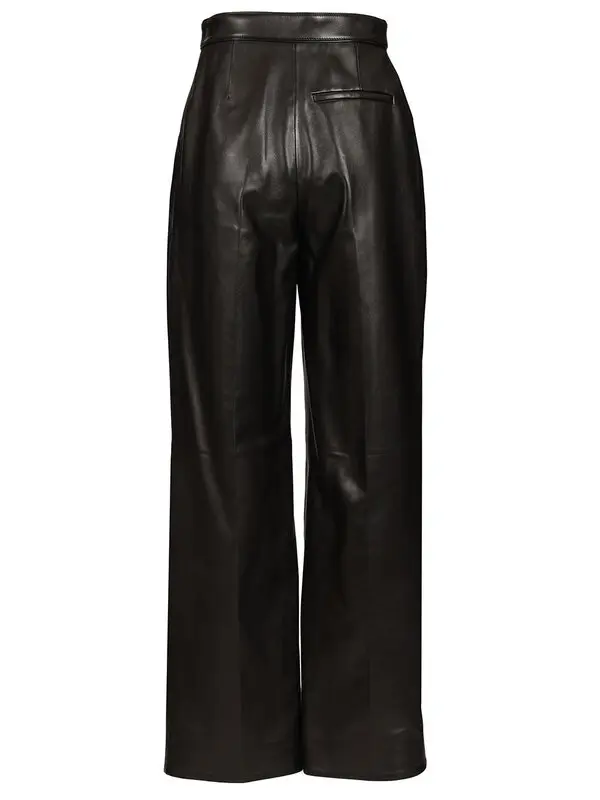 Bottega Veneta Shiny Wide-leg Leather Pants