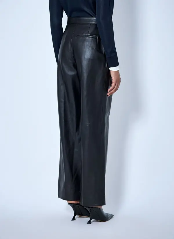 Bottega Veneta Shiny Wide-leg Leather Pants