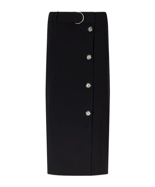 Proenza Schouler Carine Belted Midi Skirt - Black