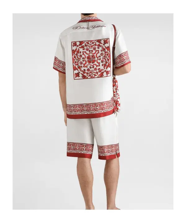 Dolce & Gabbana Dolce Gabbana Majolica-printed Jacquard Hawaii Shirt