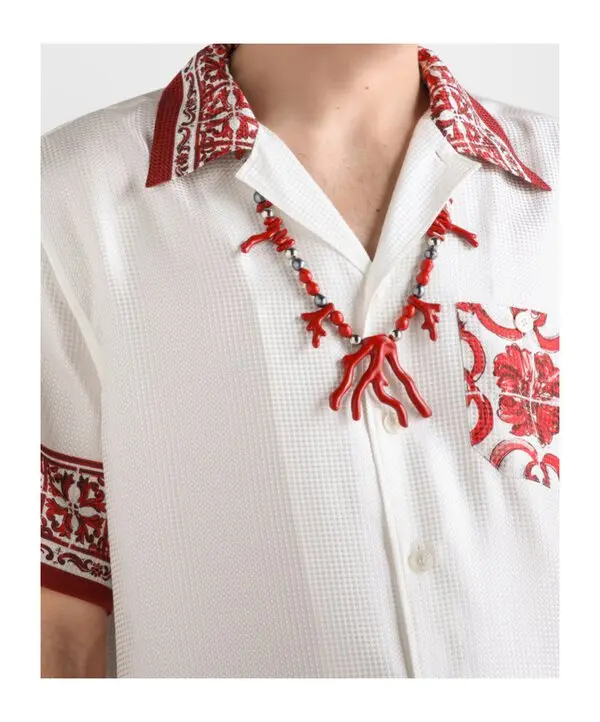 Dolce & Gabbana Dolce Gabbana Majolica-printed Jacquard Hawaii Shirt