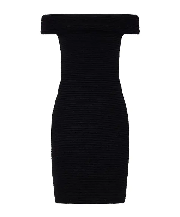 Magda Butrym Off-the-shoulder Knitted Midi Dress - Black