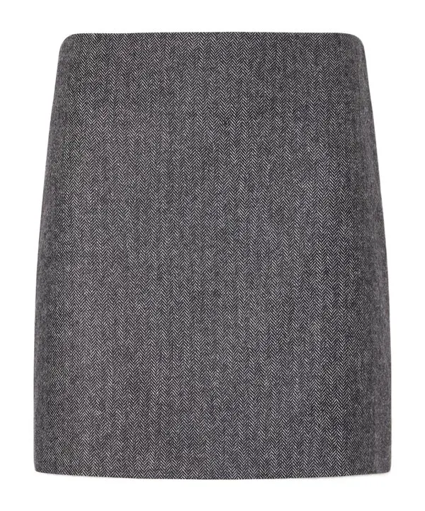 BLAZÉ MILANO Coci Herringbone Wool Blend Mini Skirt