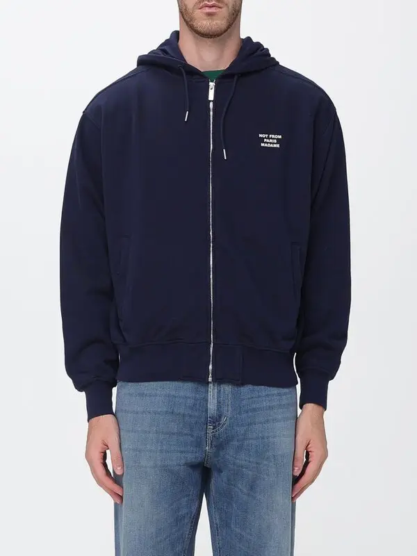 Drole De Monsieur Drôle De Zip-up Drawstring Hoodie - Black