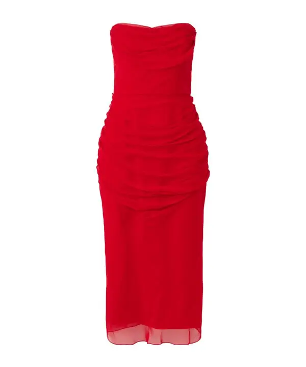 Carolina Herrera Draped Strapless Dress