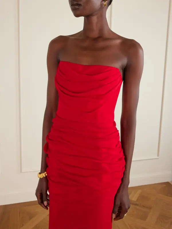 Carolina Herrera Draped Strapless Dress