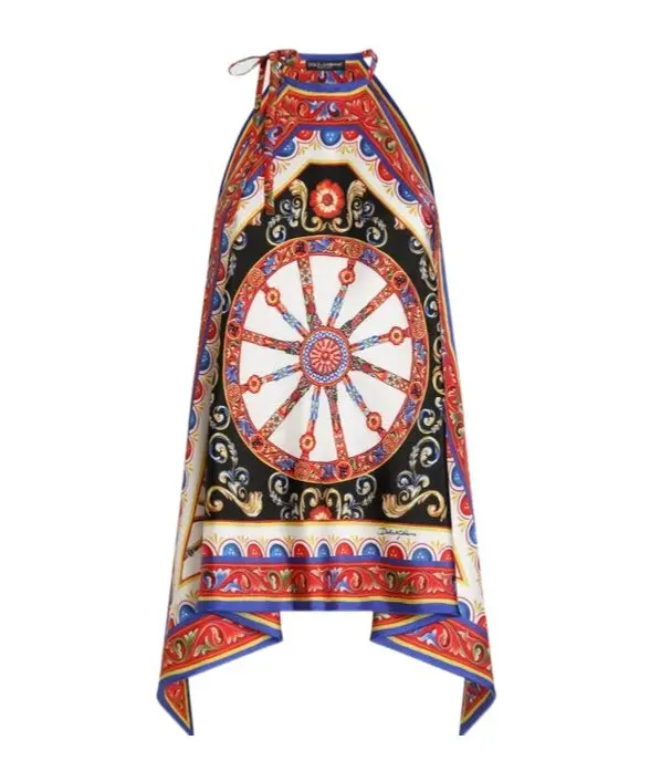 Dolce & Gabbana Carretto-print Twill Top