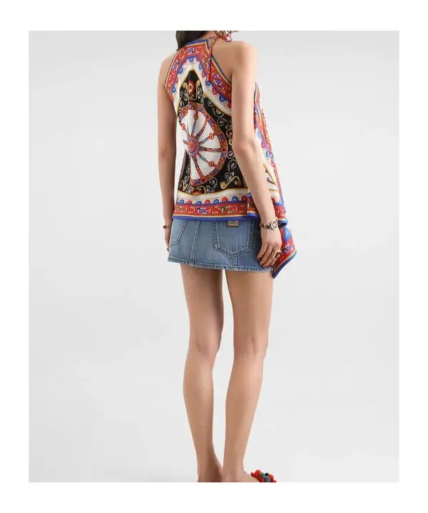 Dolce & Gabbana Carretto-print Twill Top