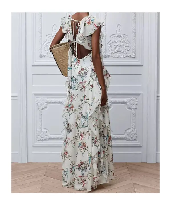 Dior Dioriviera Long Ruffled Dress
