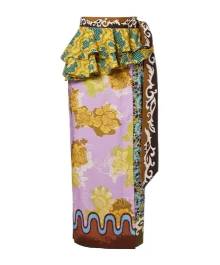 ALEMAIS Arnie Printed Cotton Wrap Skirt - Multicolor