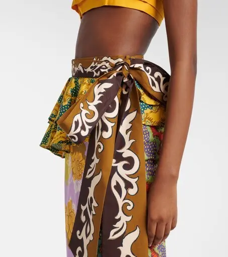 ALEMAIS Arnie Printed Cotton Wrap Skirt