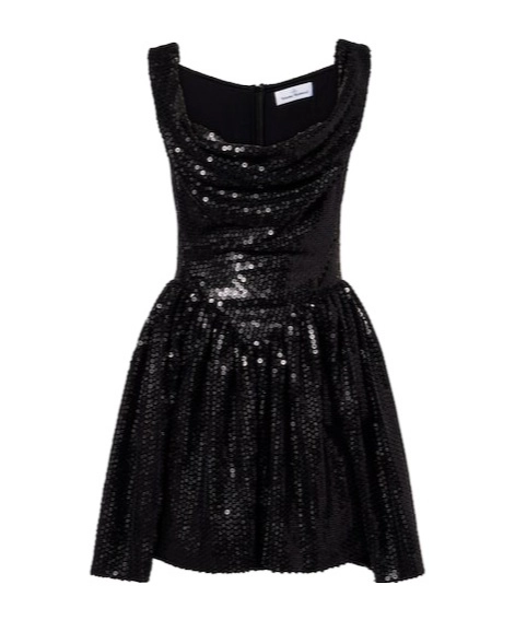 VIVIENNE WESTWOOD Mini Sequined Draped Corset Dress - Black
