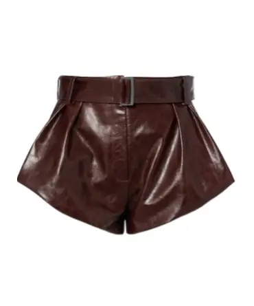 Magda Butrym Belted Leather Shorts