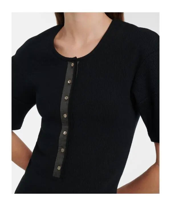 LEMAIRE Ribbed Henley Shirt With Button Detail