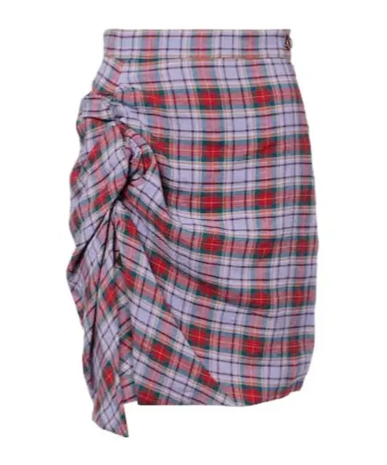 VIVIENNE WESTWOOD Panther Gathered Linen Midi Skirt - Multicolor