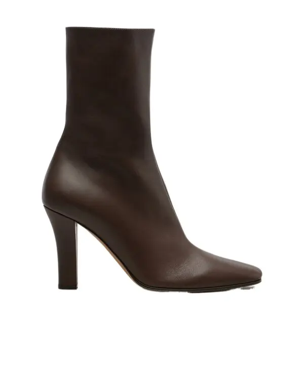 THE ROW Mona Leather Ankle Boots