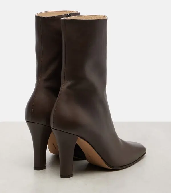 THE ROW Mona Leather Ankle Boots