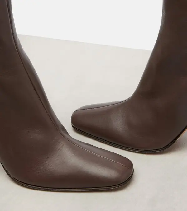 THE ROW Mona Leather Ankle Boots
