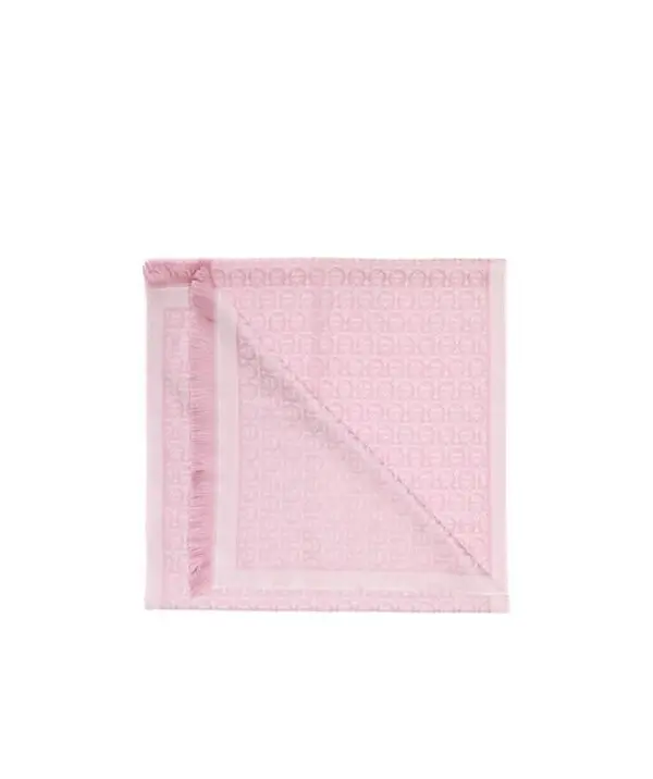 FERRAGAMO Gancini Patterned Fringed Edge Scarf