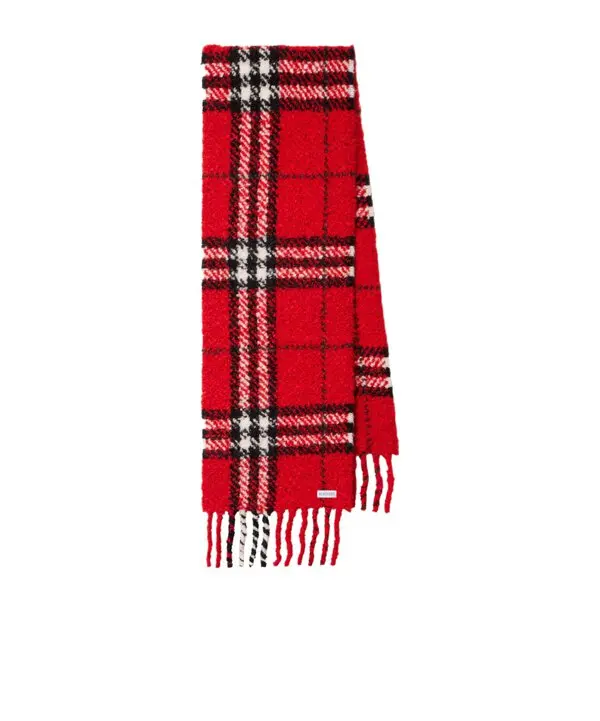Burberry Check Alpaca And Wool Bouclé Scarf