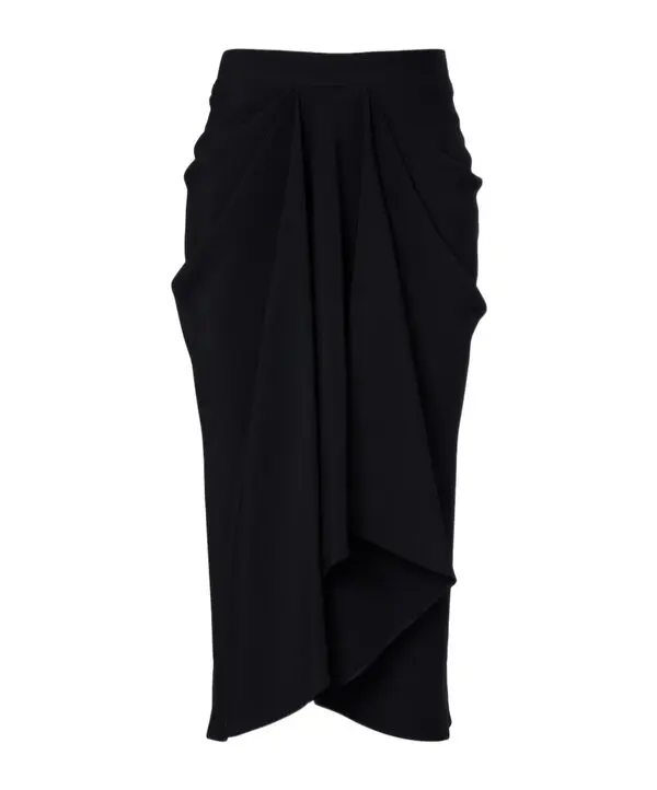Givenchy Draped Crepe Cady Midi Skirt
