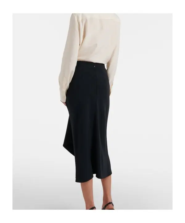 Givenchy Draped Crepe Cady Midi Skirt