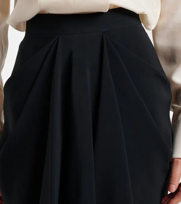 Givenchy Draped Crepe Cady Midi Skirt