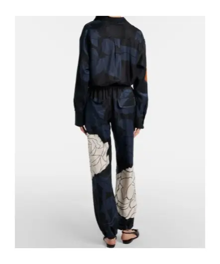 Victoria Beckham Floral Twill Cargo Pants
