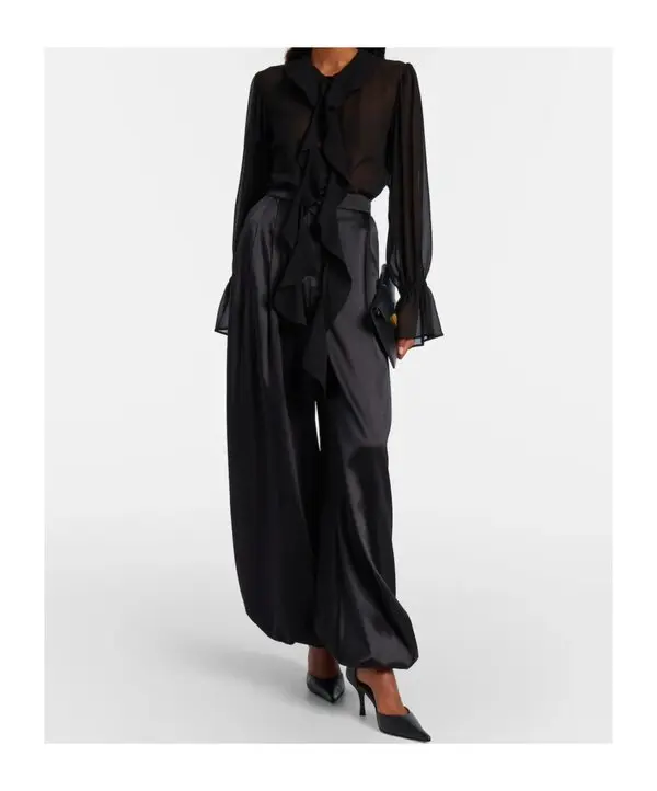 Nina Ricci Satin Wide-leg Pants