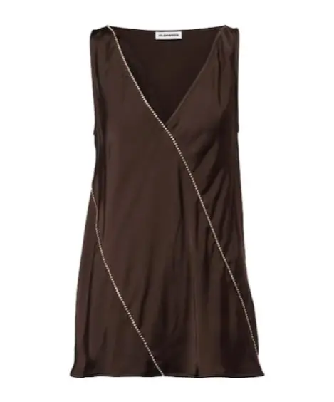 JIL SANDER Embellished Satin Top