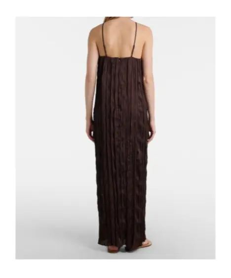 Staud Akari Plissé Halterneck Maxi Dress