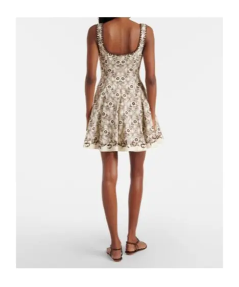 ALEMAIS Printed Linen And Cotton Minidress