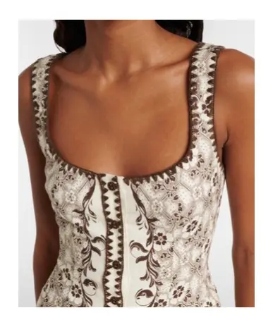 ALEMAIS Printed Linen And Cotton Minidress